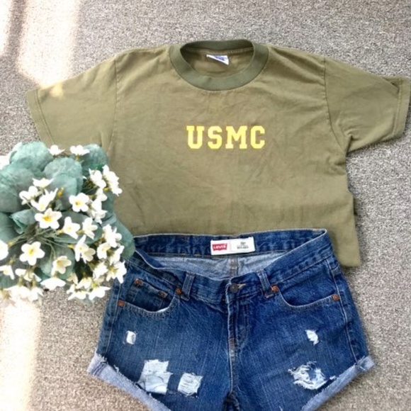 The Cotton Exchange | Tops | Green Usmc Tshirt | Poshmark